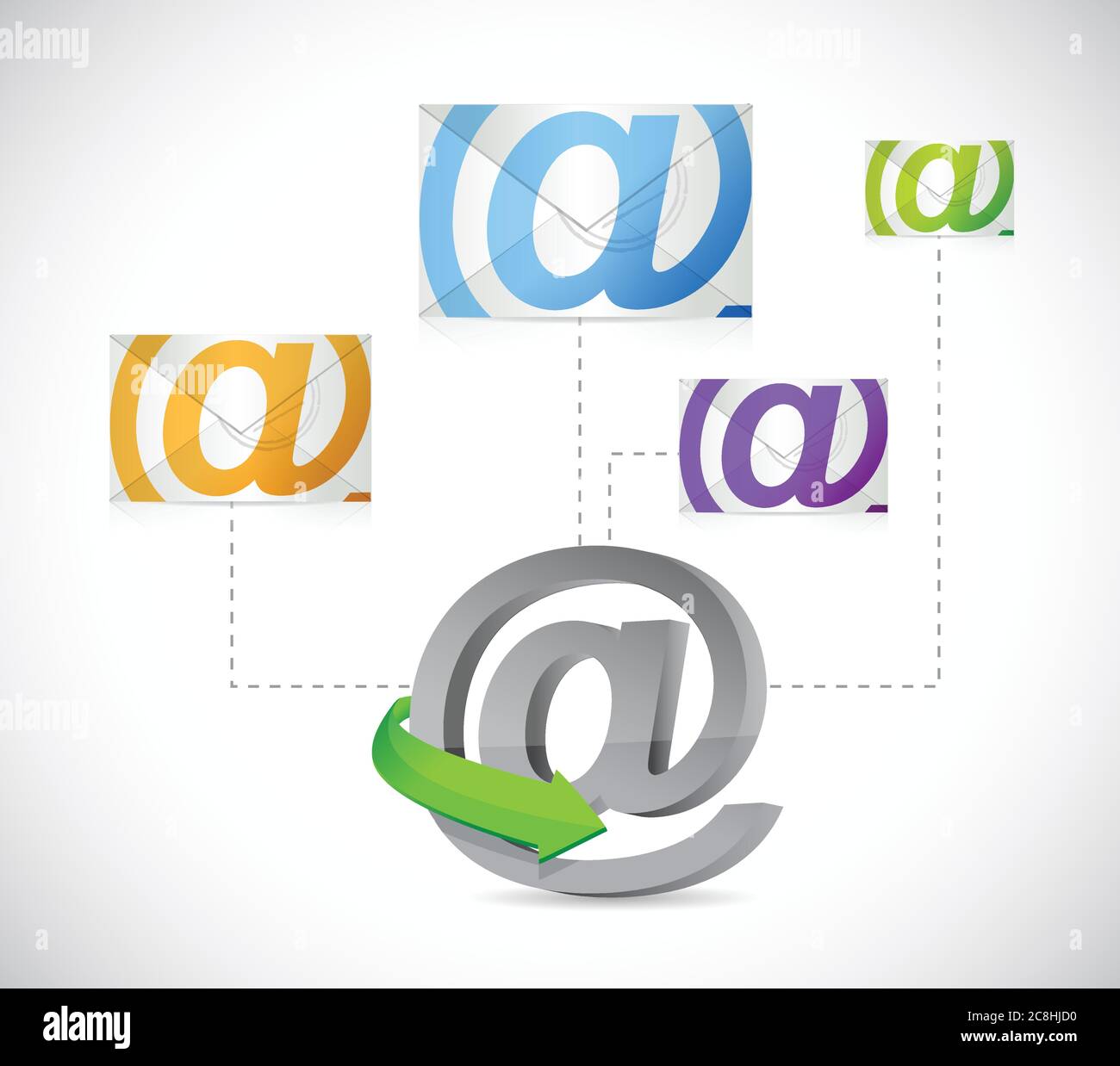 At symbol email communication concept illustration design over a white ...