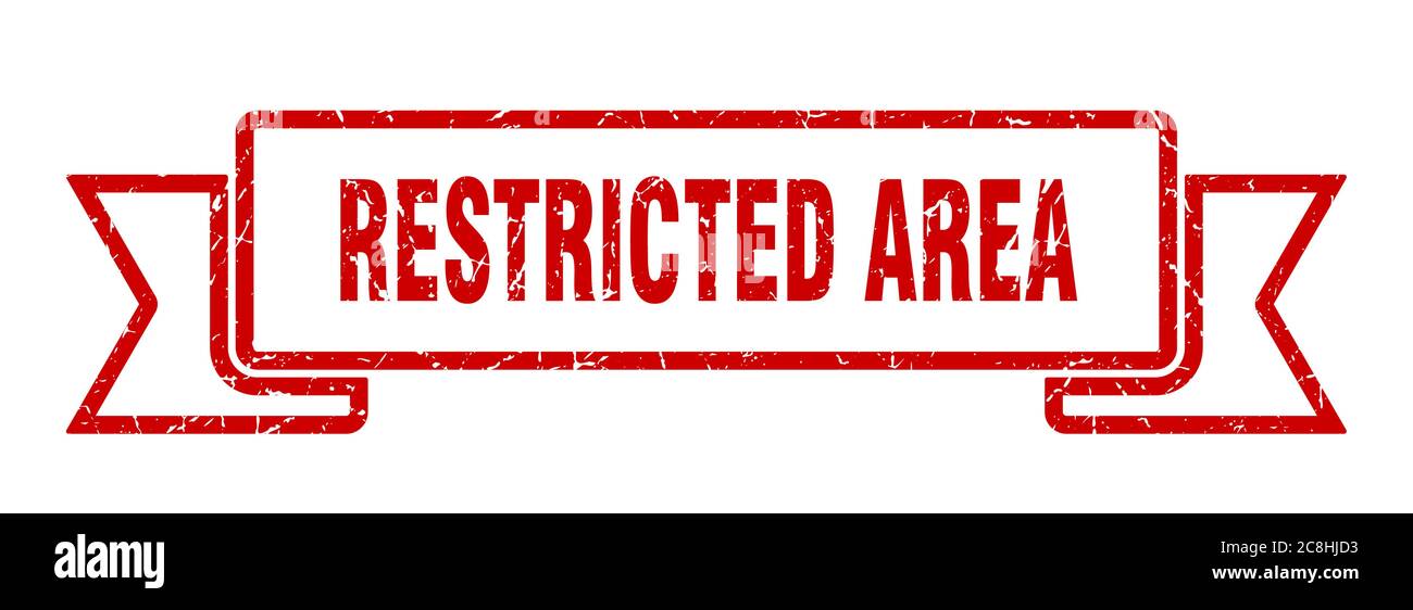 restricted area ribbon sign. restricted area vintage retro band Stock ...
