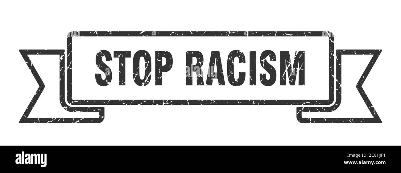 stop racism ribbon sign. stop racism vintage retro band Stock Vector ...