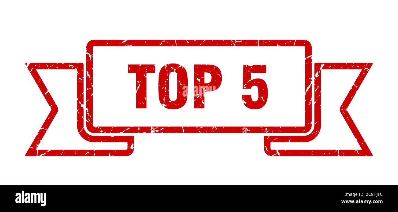 top 5 ribbon sign. top 5 vintage retro band Stock Vector Image & Art ...