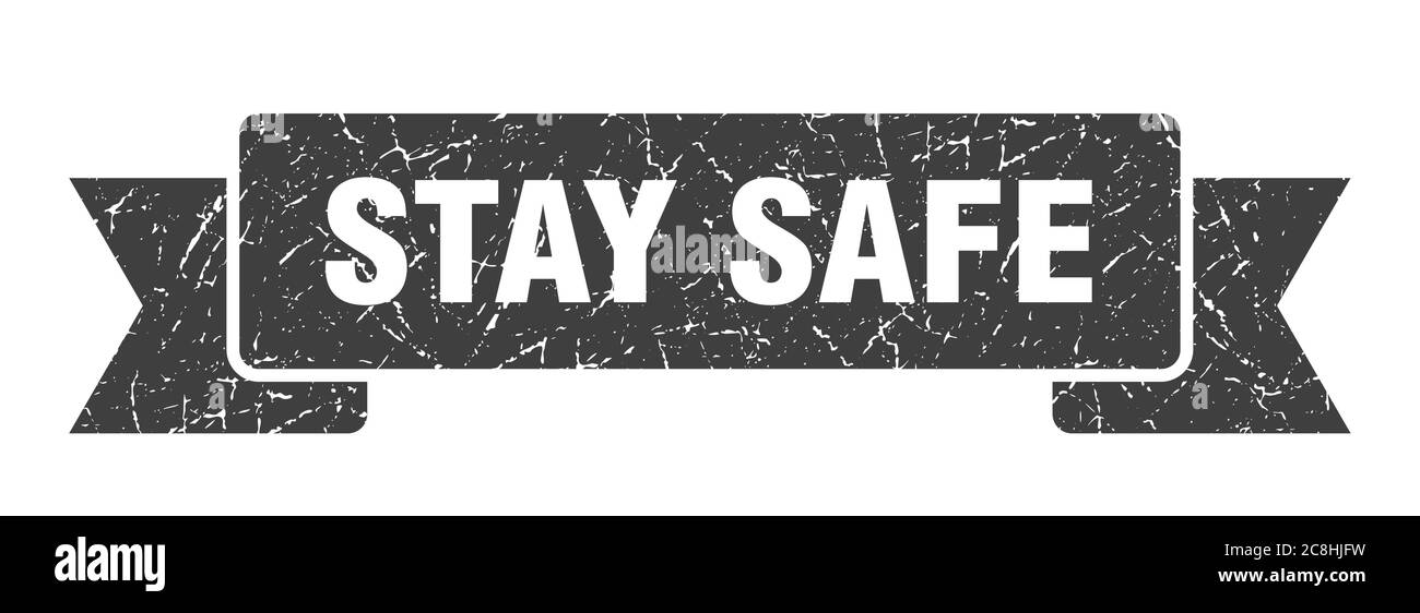 stay safe ribbon sign. stay safe vintage retro band Stock Vector Image ...