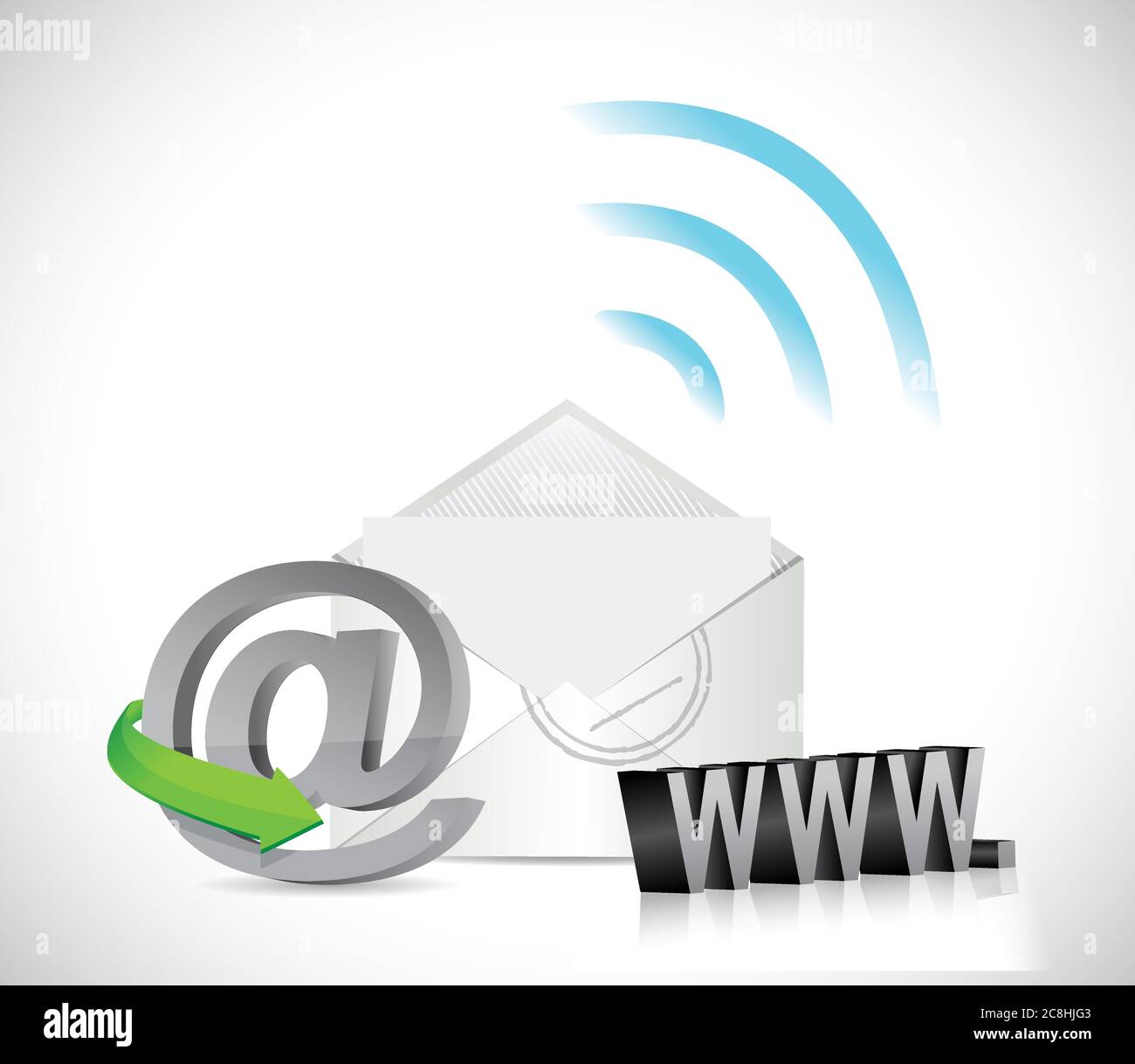 Envelope email connection illustration design over a white background ...