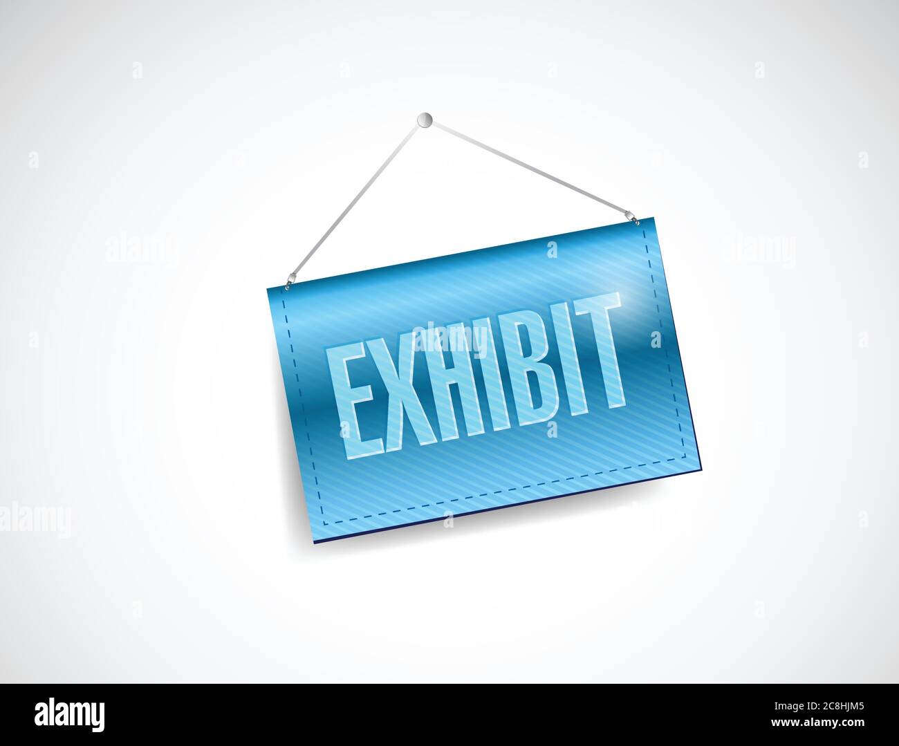 Exhibit hanging banner sign illustration design over a white background ...