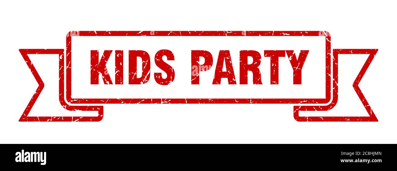 kids party ribbon sign. kids party vintage retro band Stock Vector ...