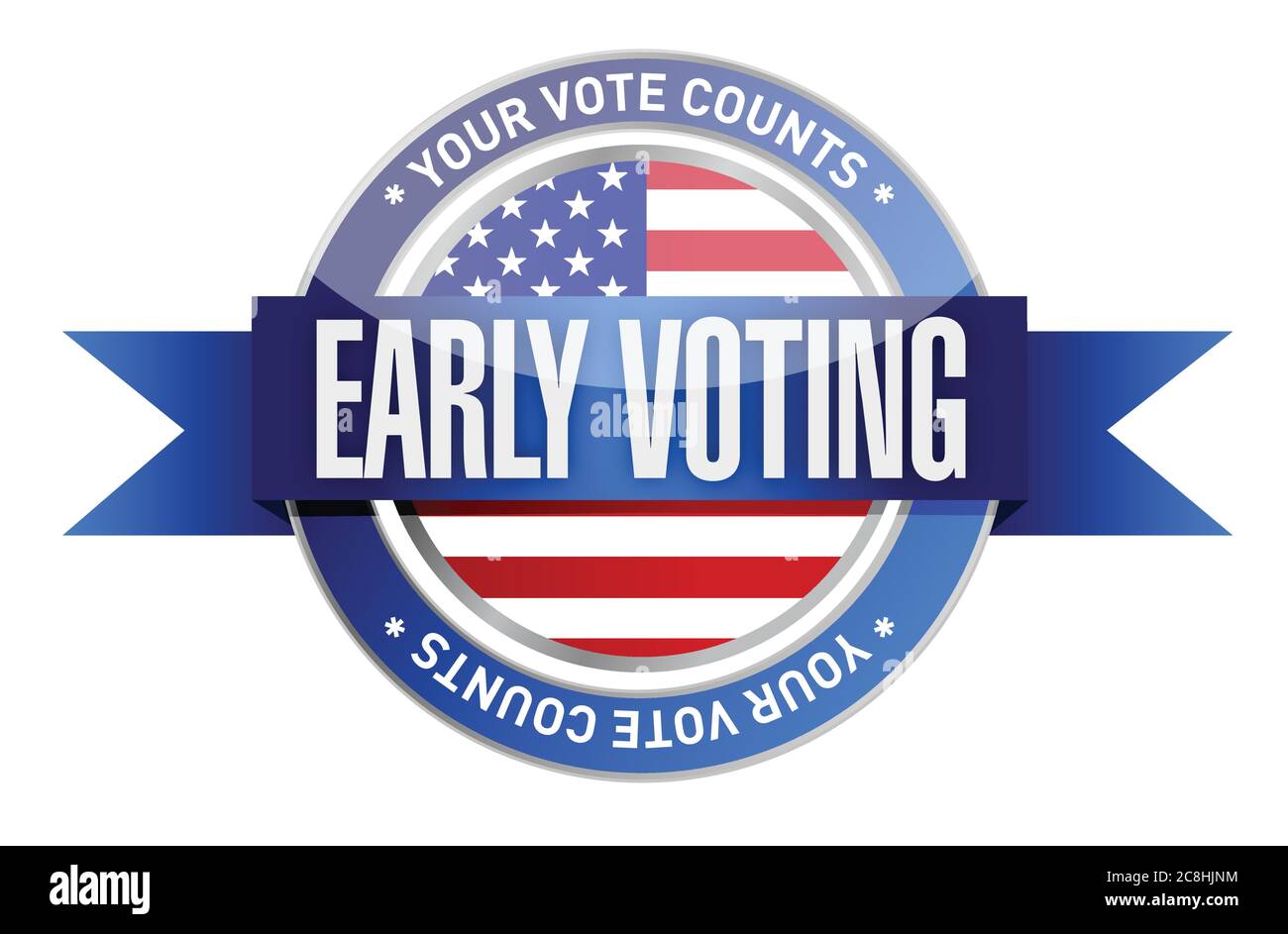 Early voting seal illustration design over a white background Stock ...