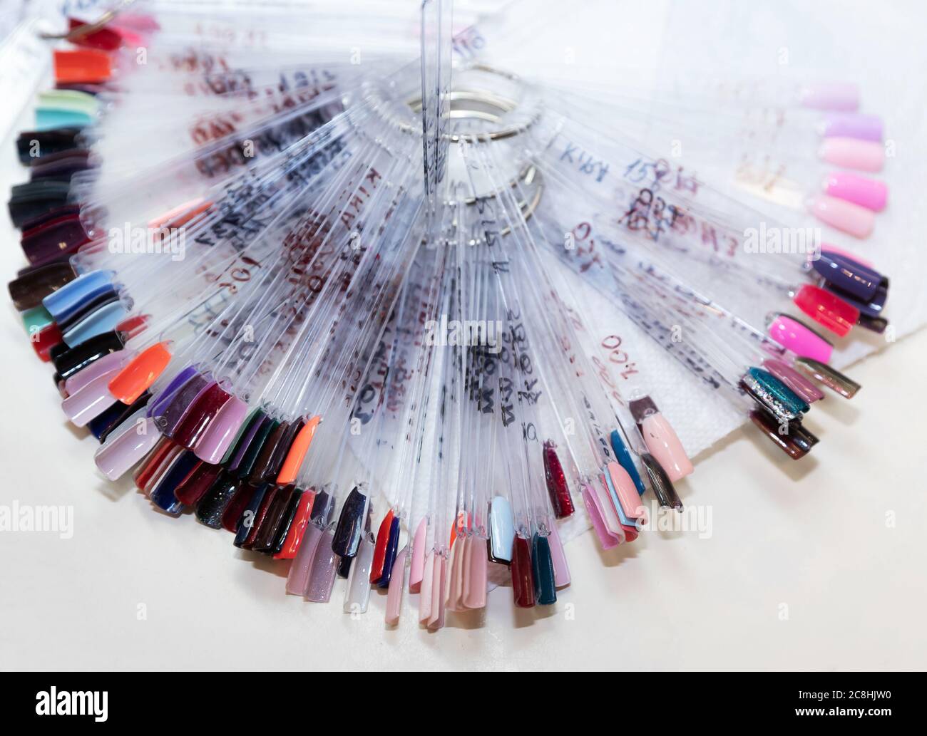 Nails variety samples for manicure. The color of Polish for manicure ...