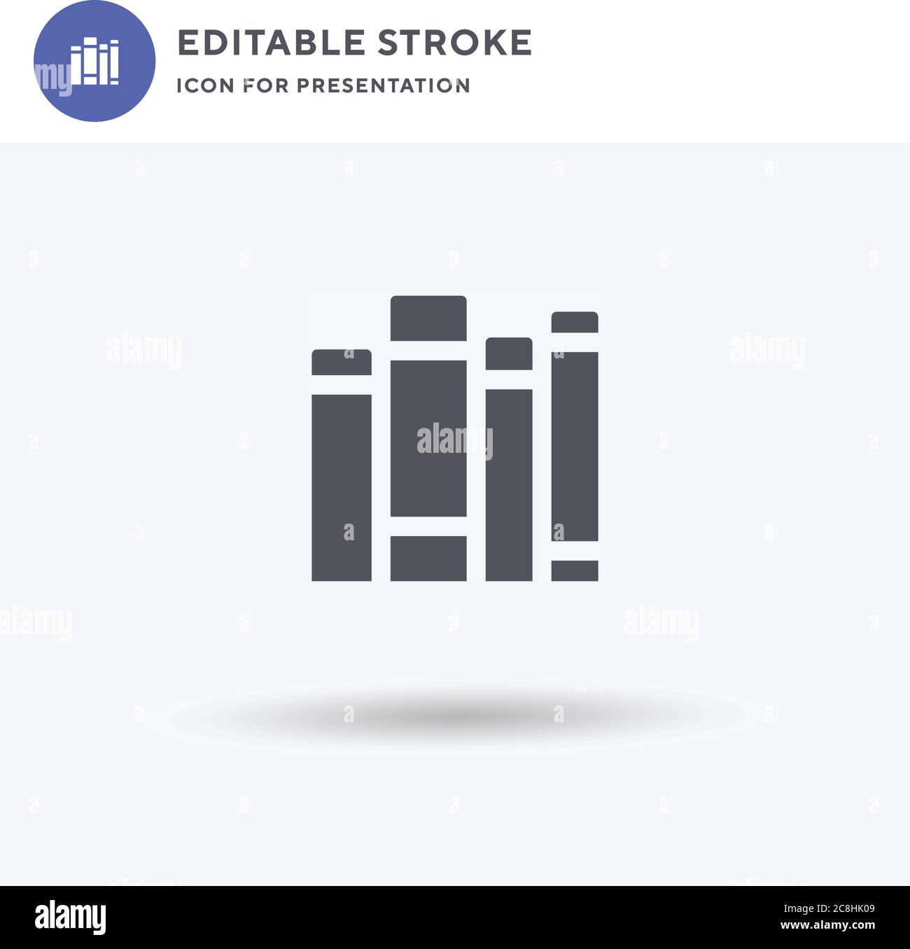 Book icon vector, filled flat sign, solid pictogram isolated on white ...