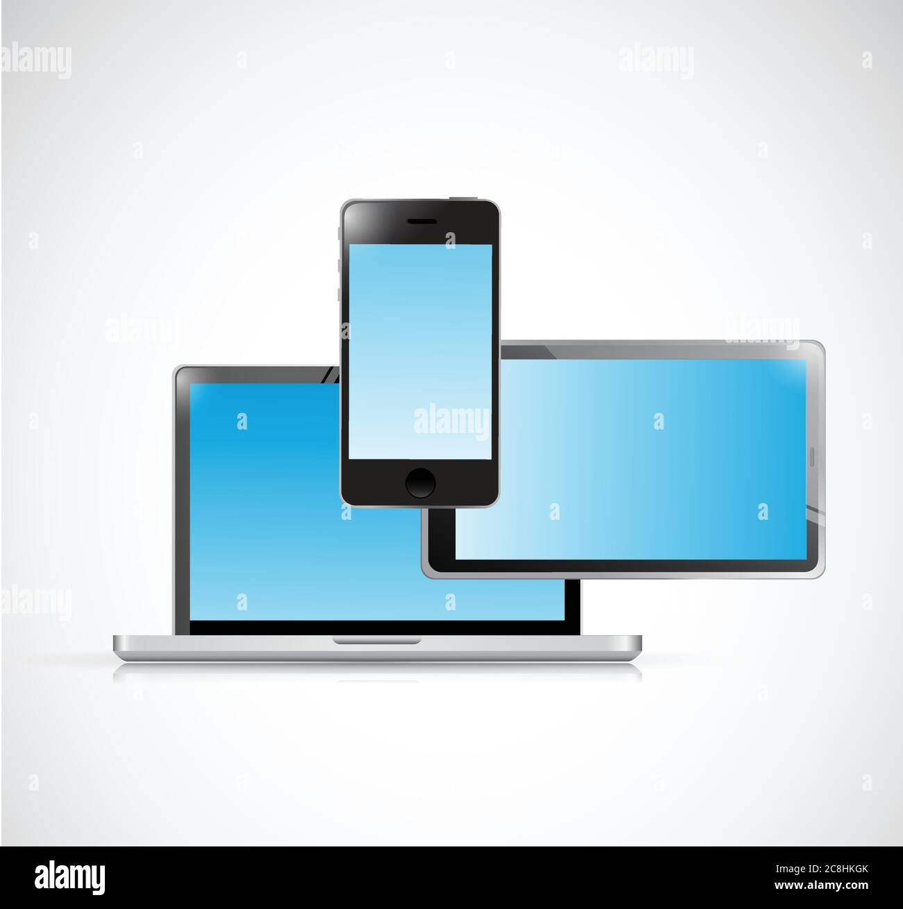 Set of electronics. illustration design over a white background Stock ...