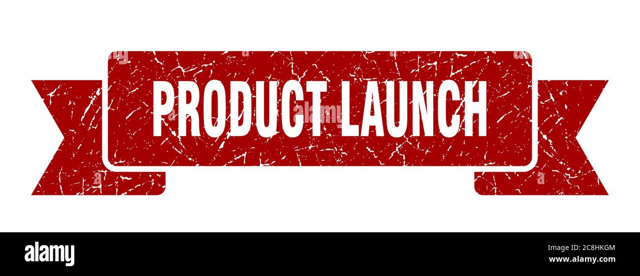 product launch ribbon sign. product launch vintage retro band Stock ...