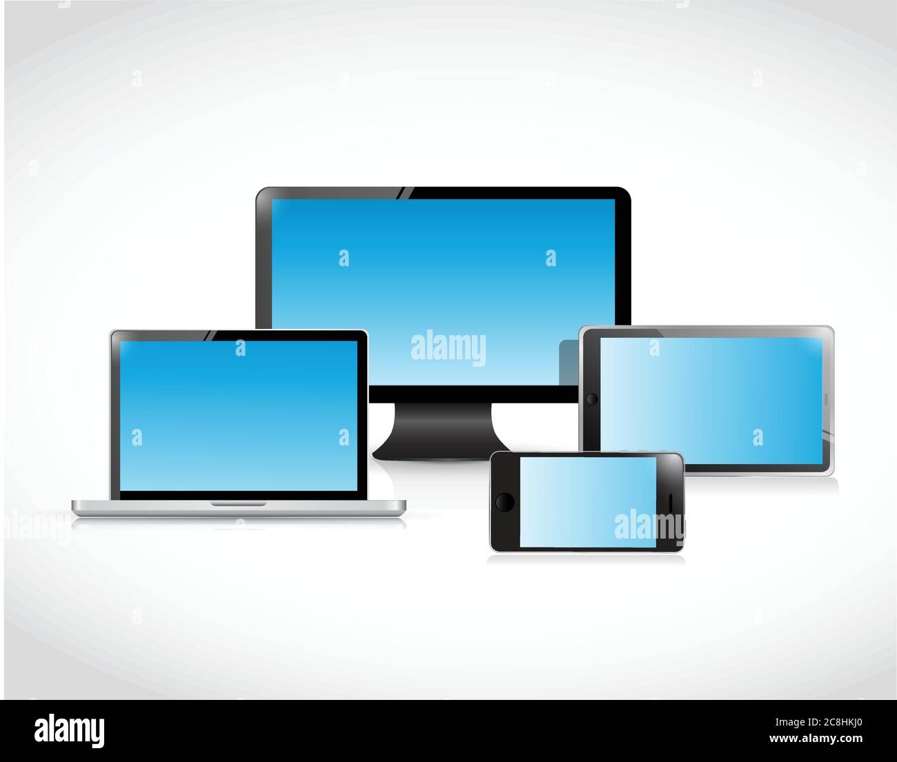 Set of electronics. illustration design over a white background Stock ...