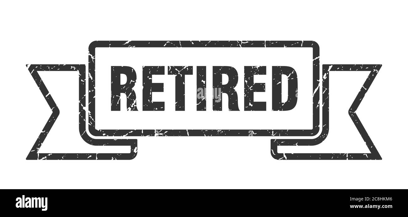 retired ribbon sign. retired vintage retro band Stock Vector Image ...