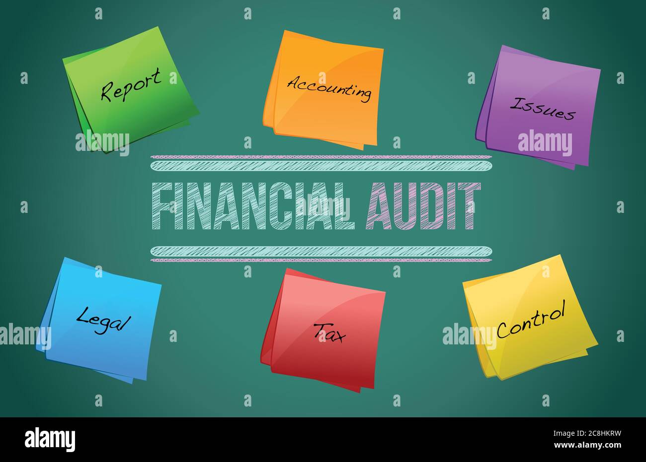 Financial audit diagram illustration design over a blackboard Stock ...