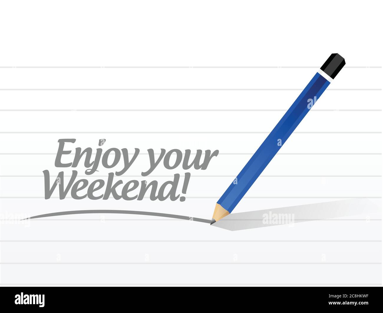 Enjoy your weekend message illustration design over a white background ...