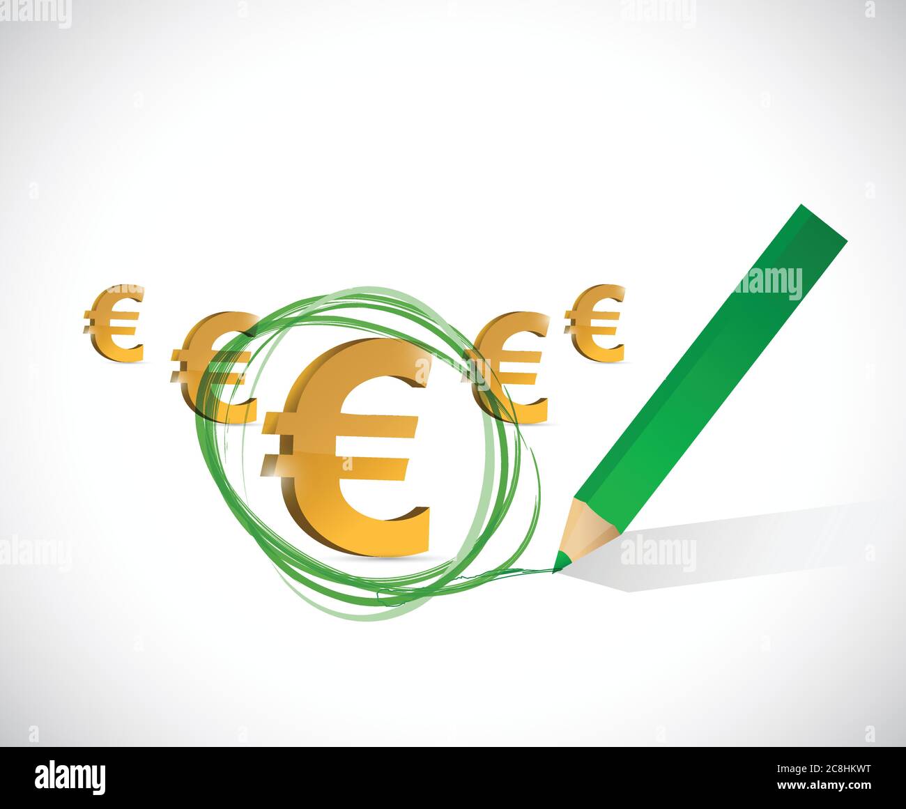 Euro currency selection. big profits concept illustration design over ...