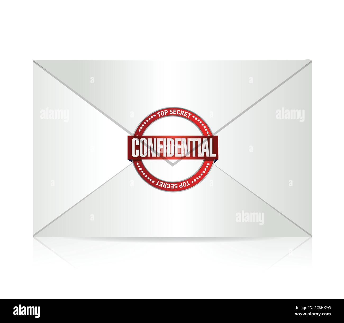 Confidential and envelope illustration design over a white background ...