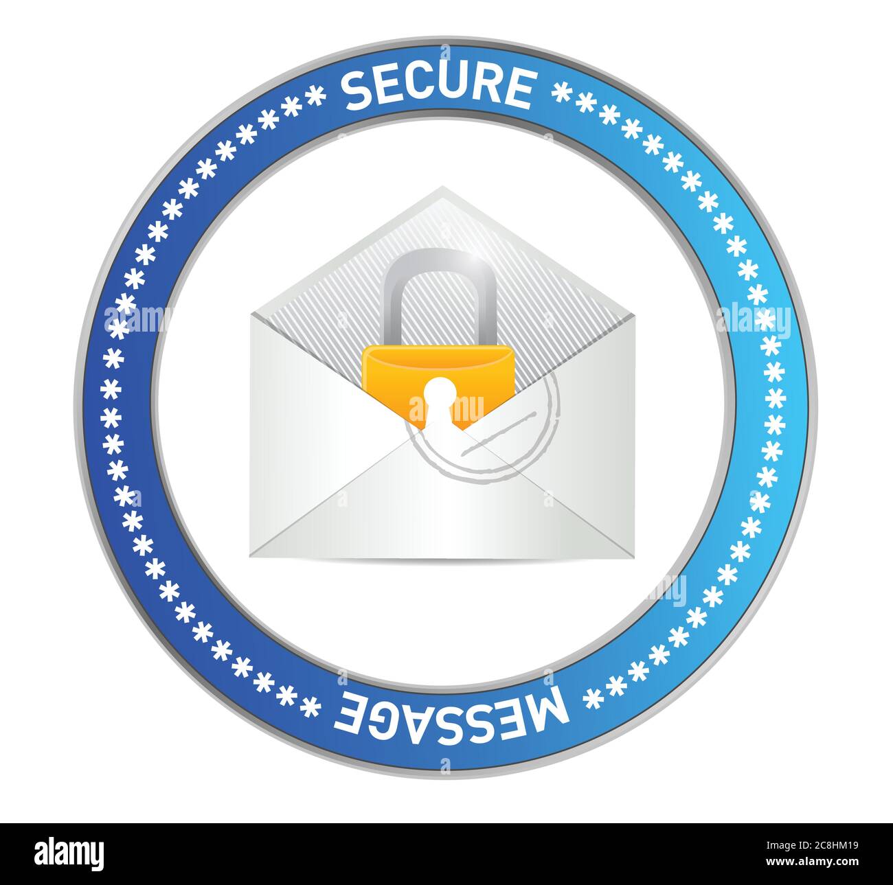 Email security message illustration design over a white background ...