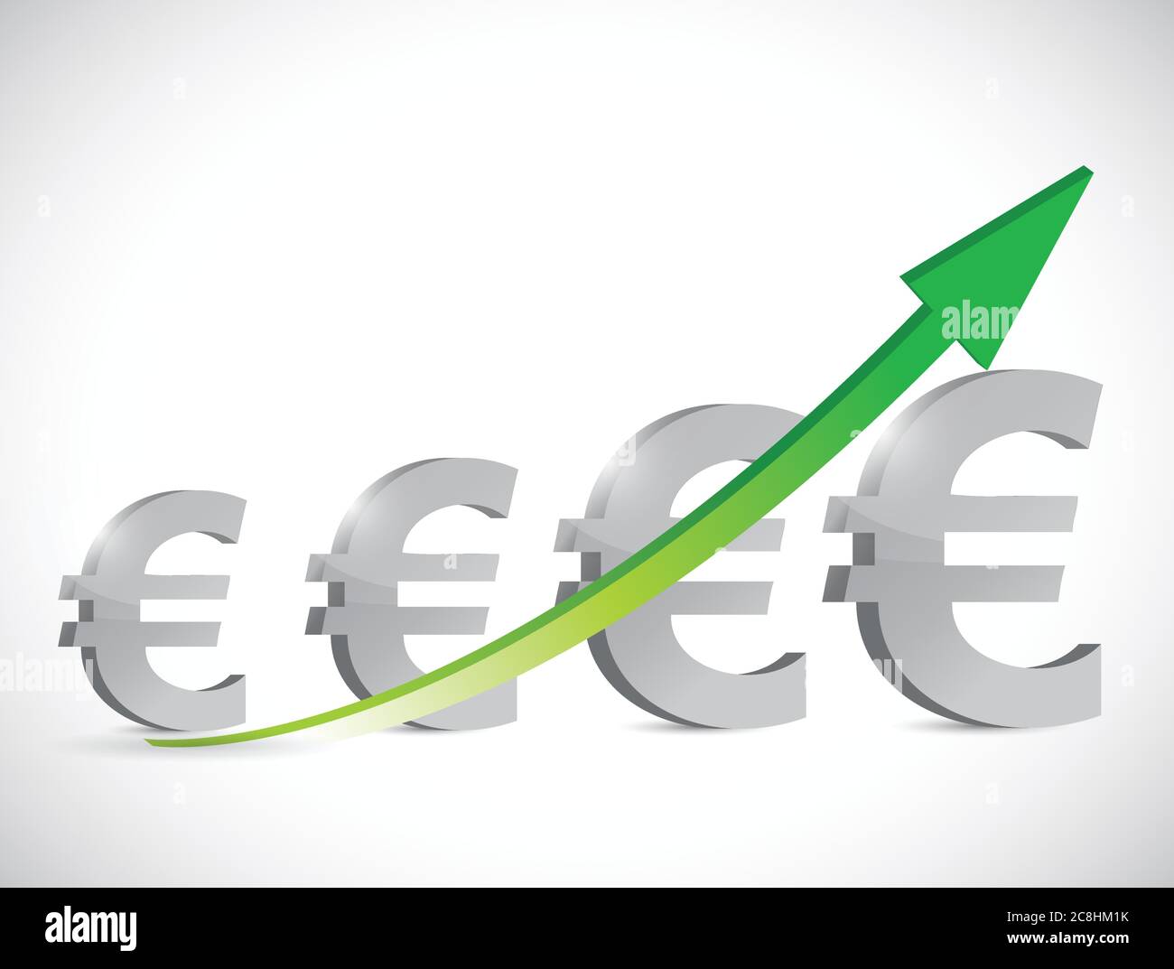 Euro up business graph illustration design over a white background ...
