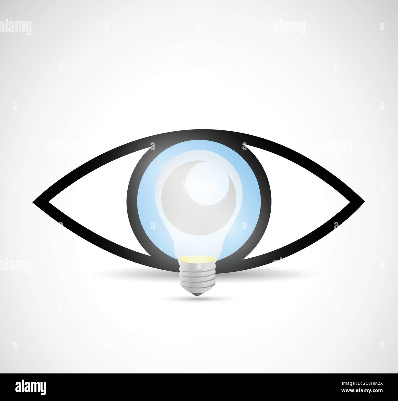 Visual idea. light bulb concept illustration design over a white ...