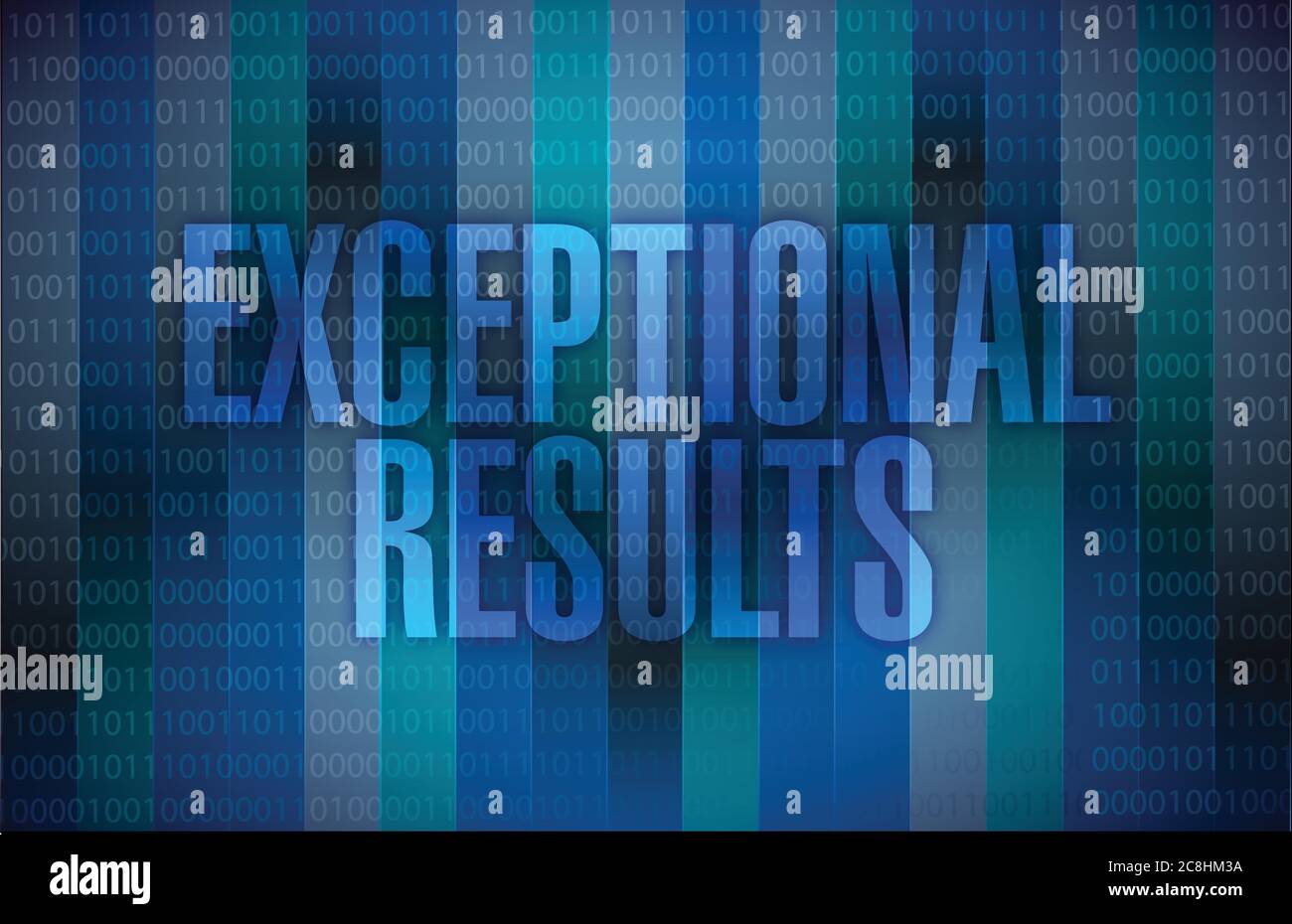 Exceptional results message over a binary illustration background Stock ...