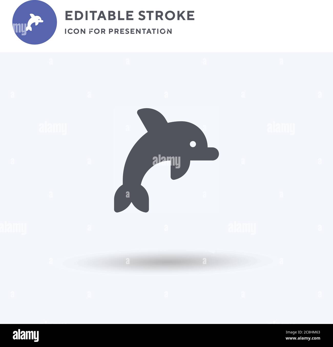 Dolphin icon vector, filled flat sign, solid pictogram isolated on ...