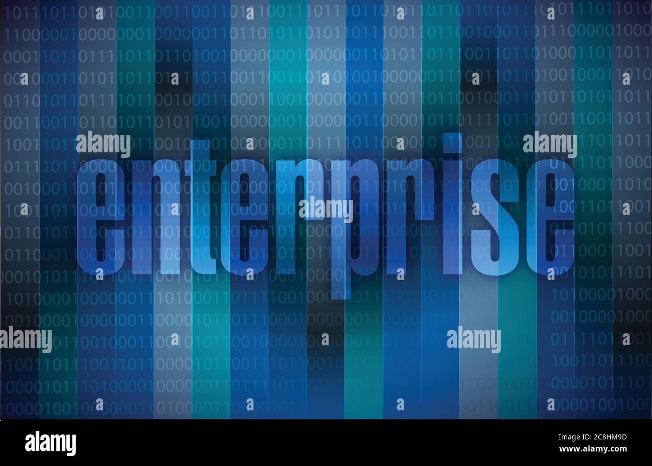 Enterprise message illustration design over a binary background Stock ...
