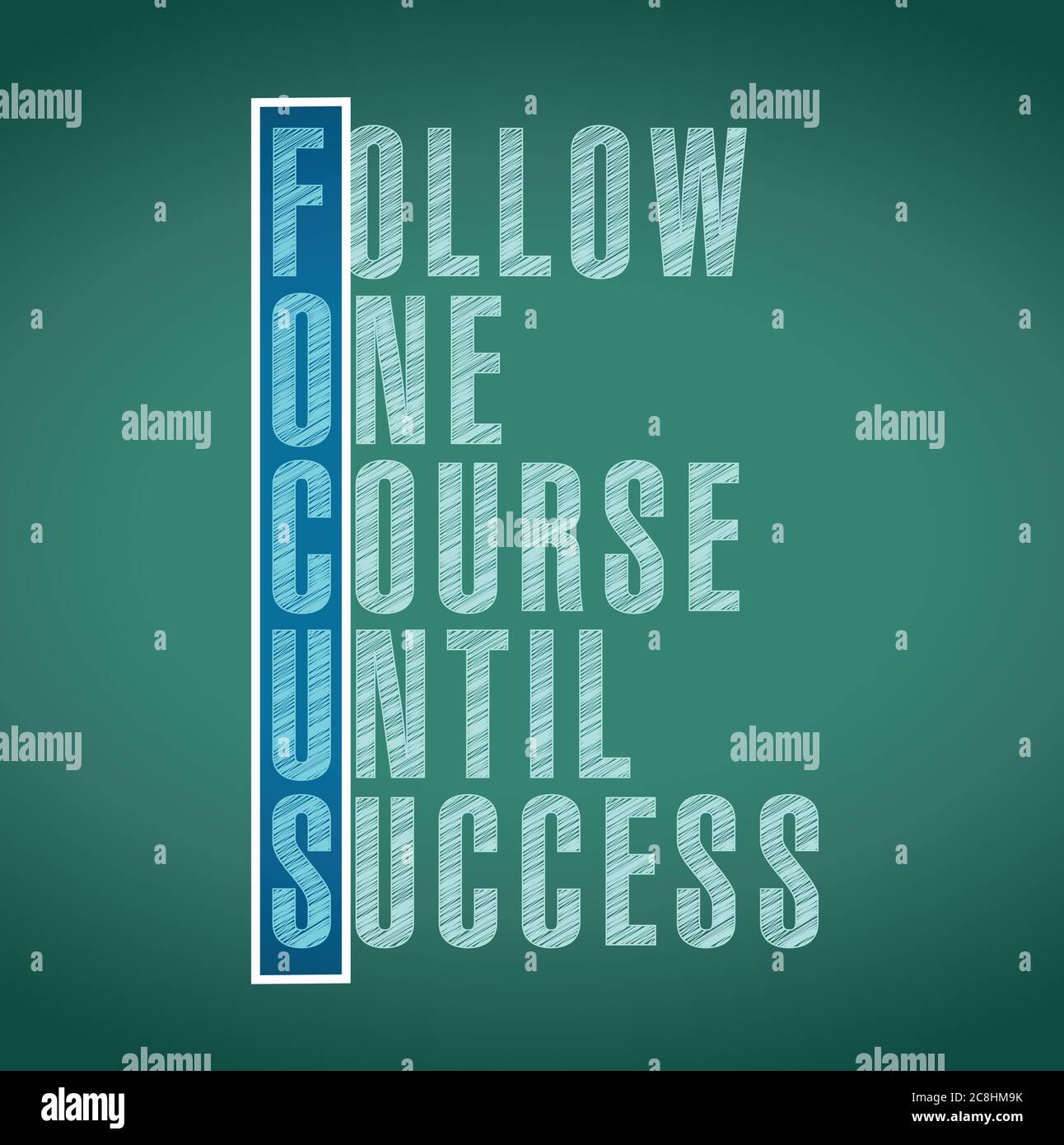 Focus word selection illustration design graphic over a chalkboard ...