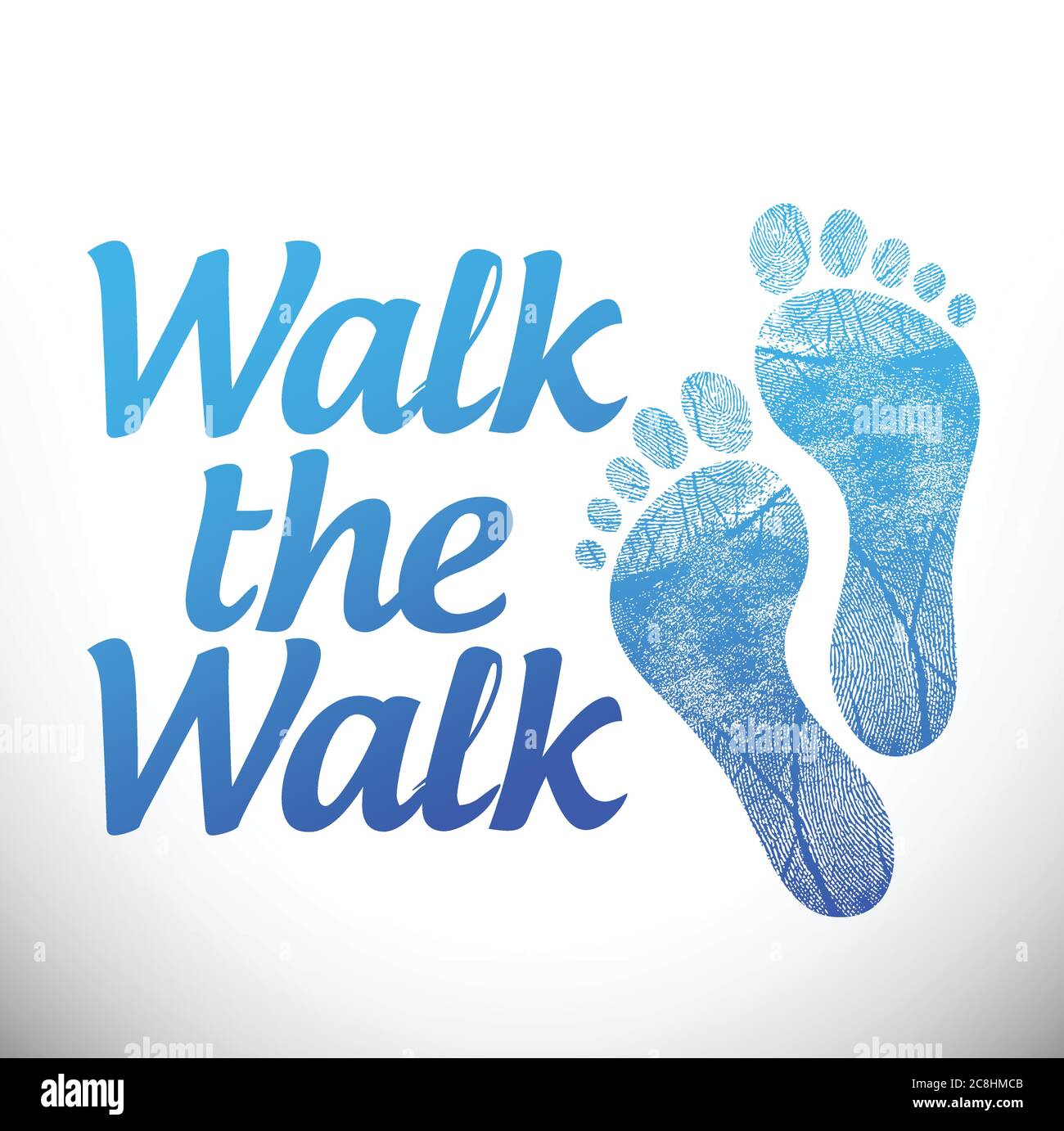 Walk the walk message sign illustration design over a white background ...