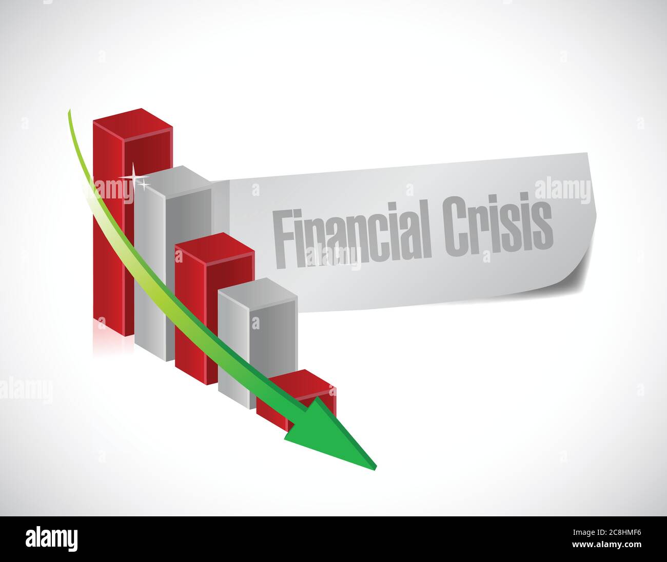 Financial crisis graph illustration design over a white background ...