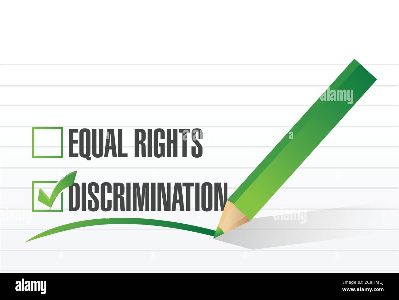 Discrimination selection illustration design over a white background ...