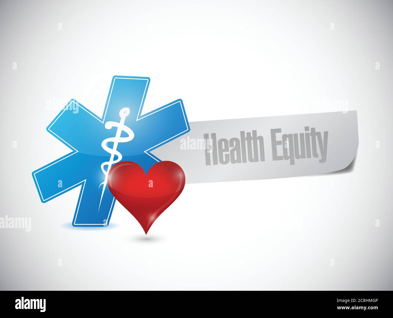 Health equity paper banner illustration design over a white background ...