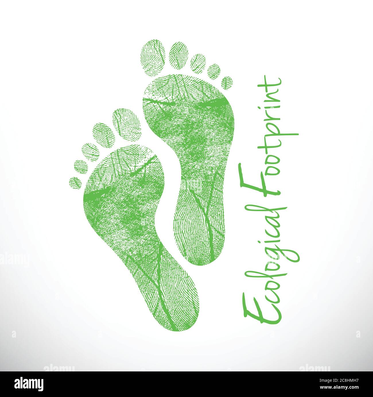 Ecological footprint illustration design over a white background Stock ...