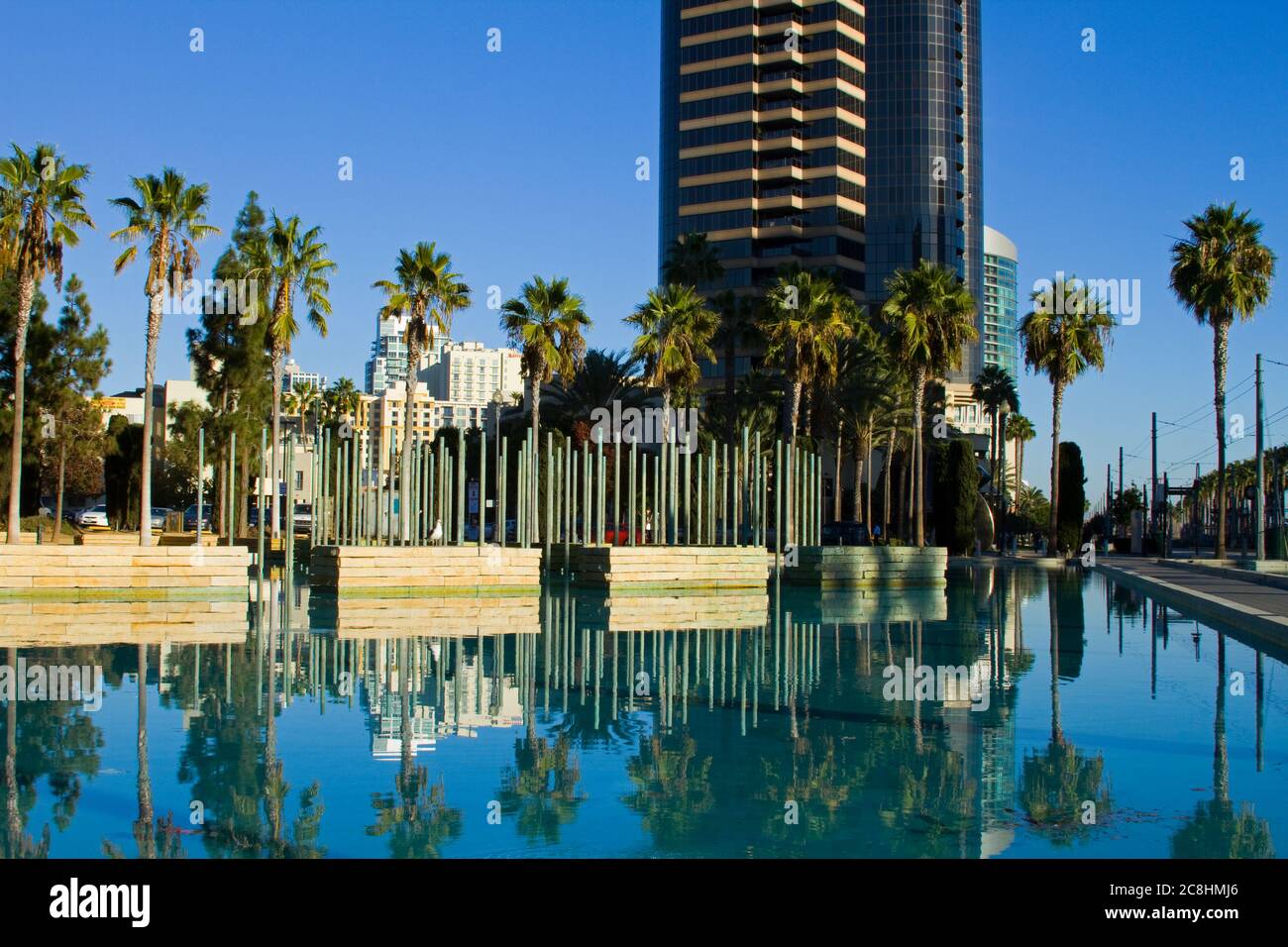Children's Park Fountain & Harbor Club Towers on Harbor Drive, San ...