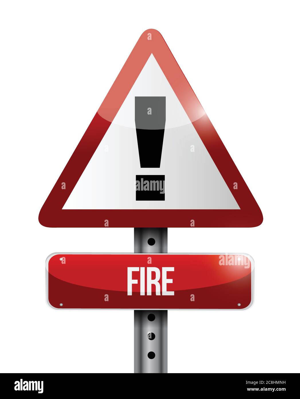 Fire warning sign illustration design over a white background Stock ...