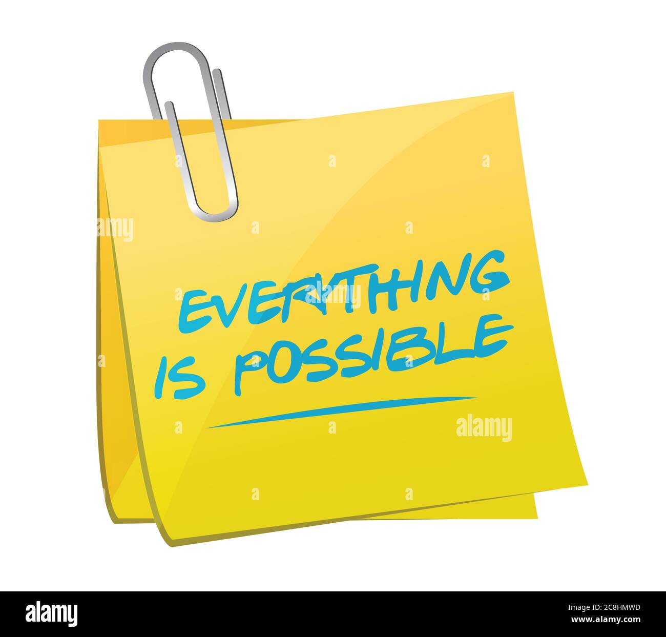 Everything is possible post message illustration design over a white ...