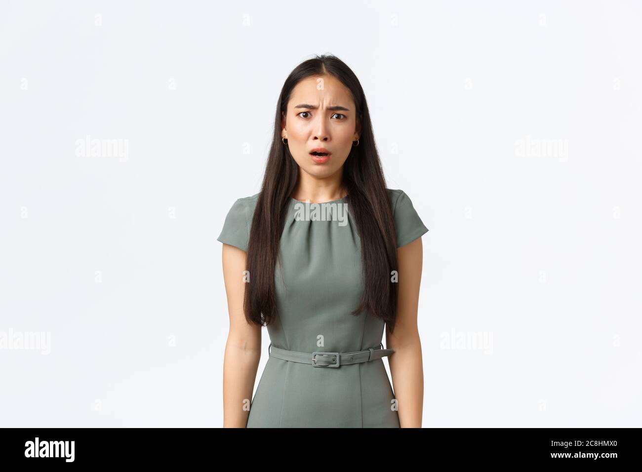 Small business owners, women entrepreneurs concept. Disappointed and ...