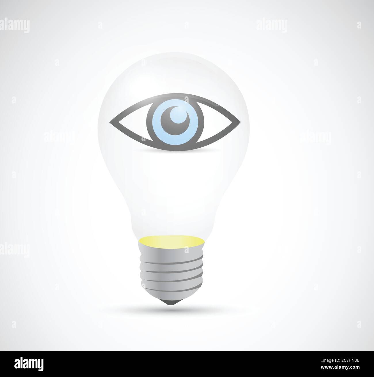 Eye inside a light bulb. illustration design over a white background ...