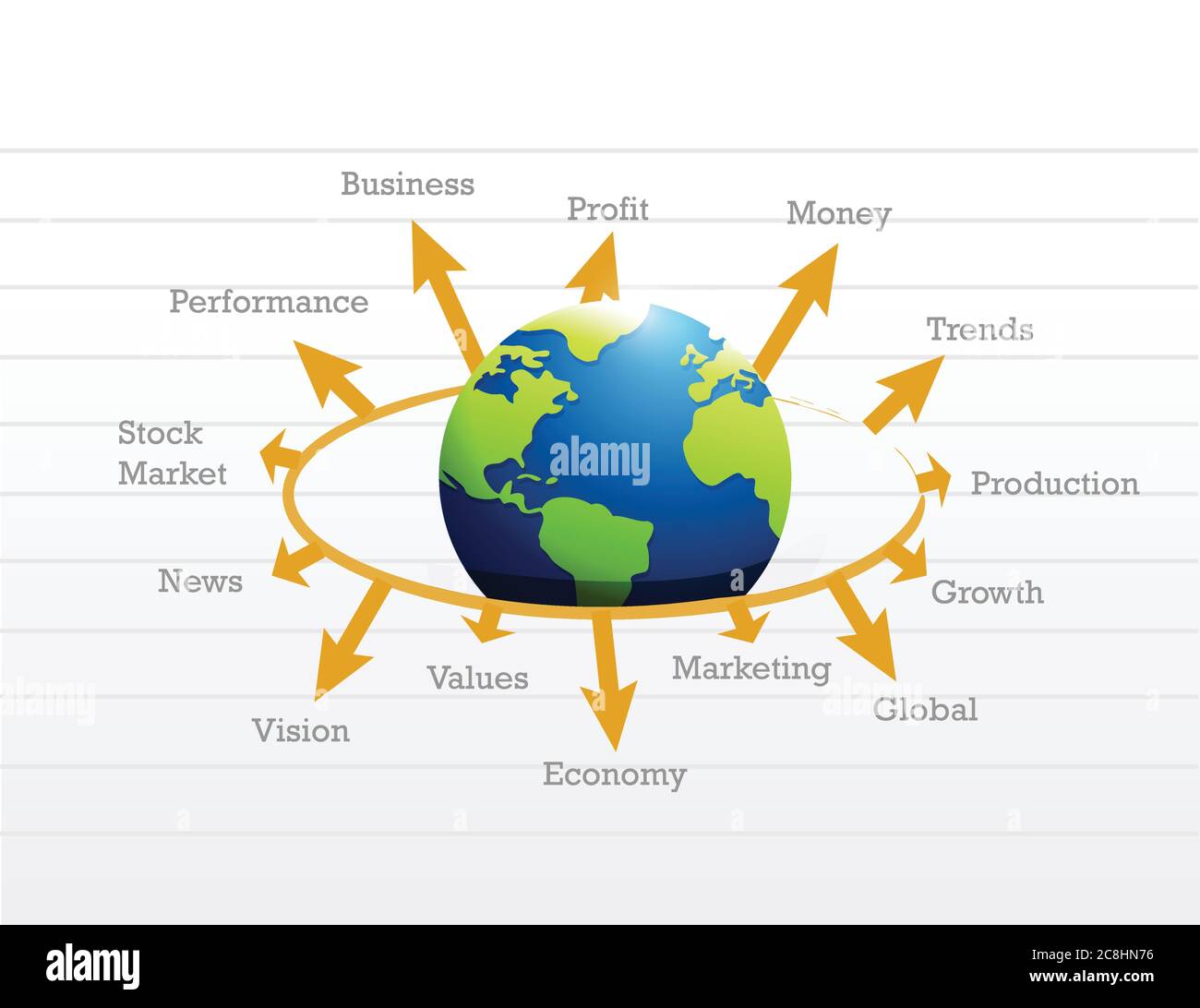 Global business model diagram illustration design over a white ...
