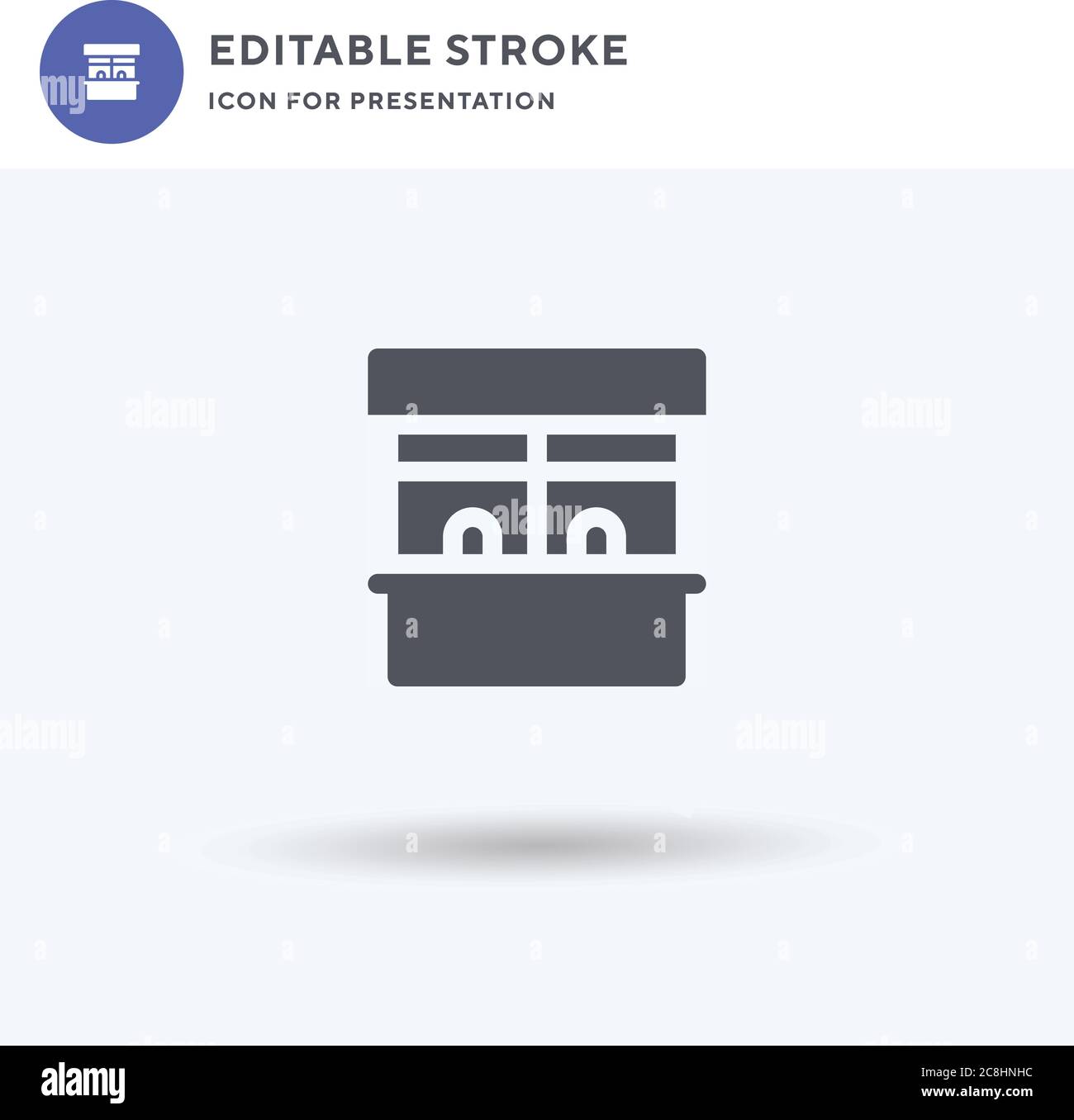 Ticket Office icon vector, filled flat sign, solid pictogram isolated ...