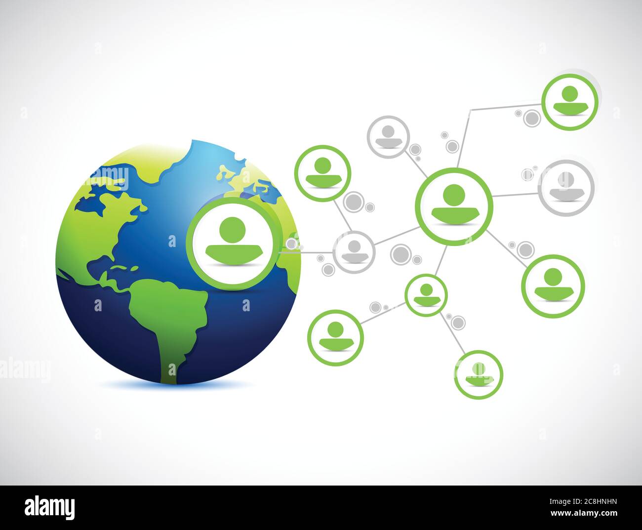 Globe network connection illustration design over a white background ...