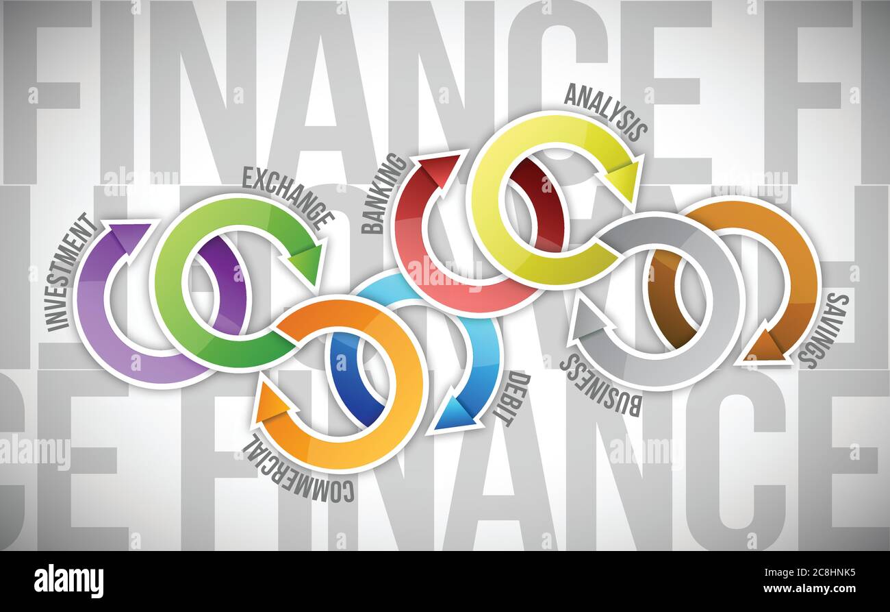 Finance cycle diagram model illustration design over a white background ...