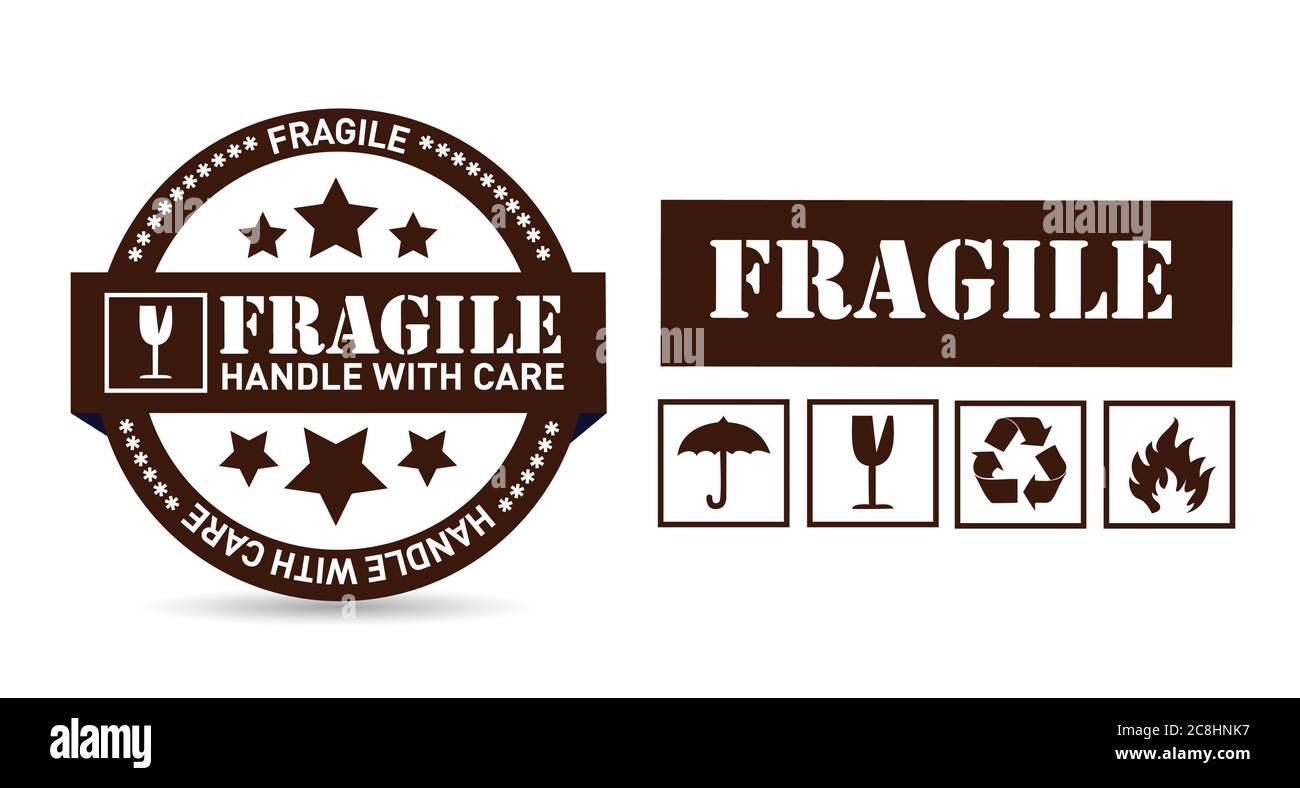 Fragile package illustration design over a white background Stock ...