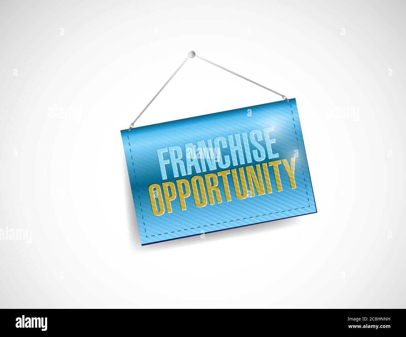 Franchise opportunity hanging banner illustration design over a white ...