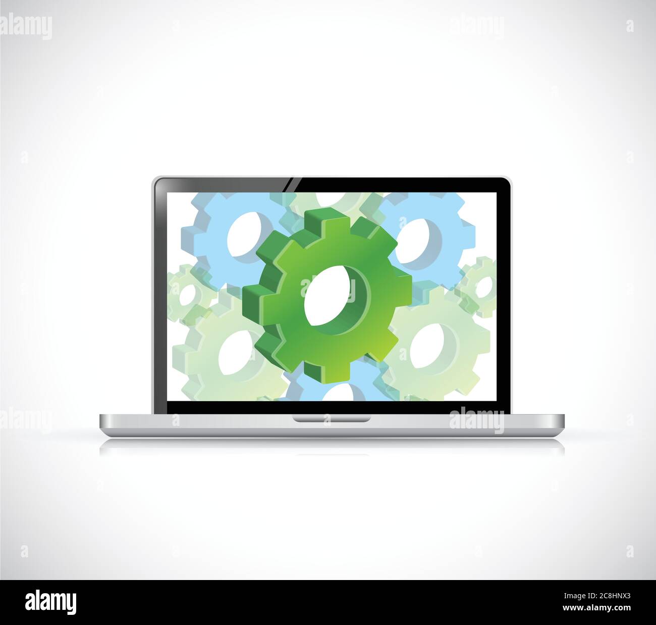 Computer industrial gear illustration design over a white background ...