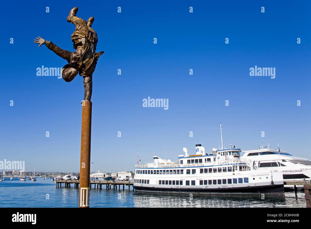 Handstand sculpture by Daniel Stern & Hornblower cruise boat ...