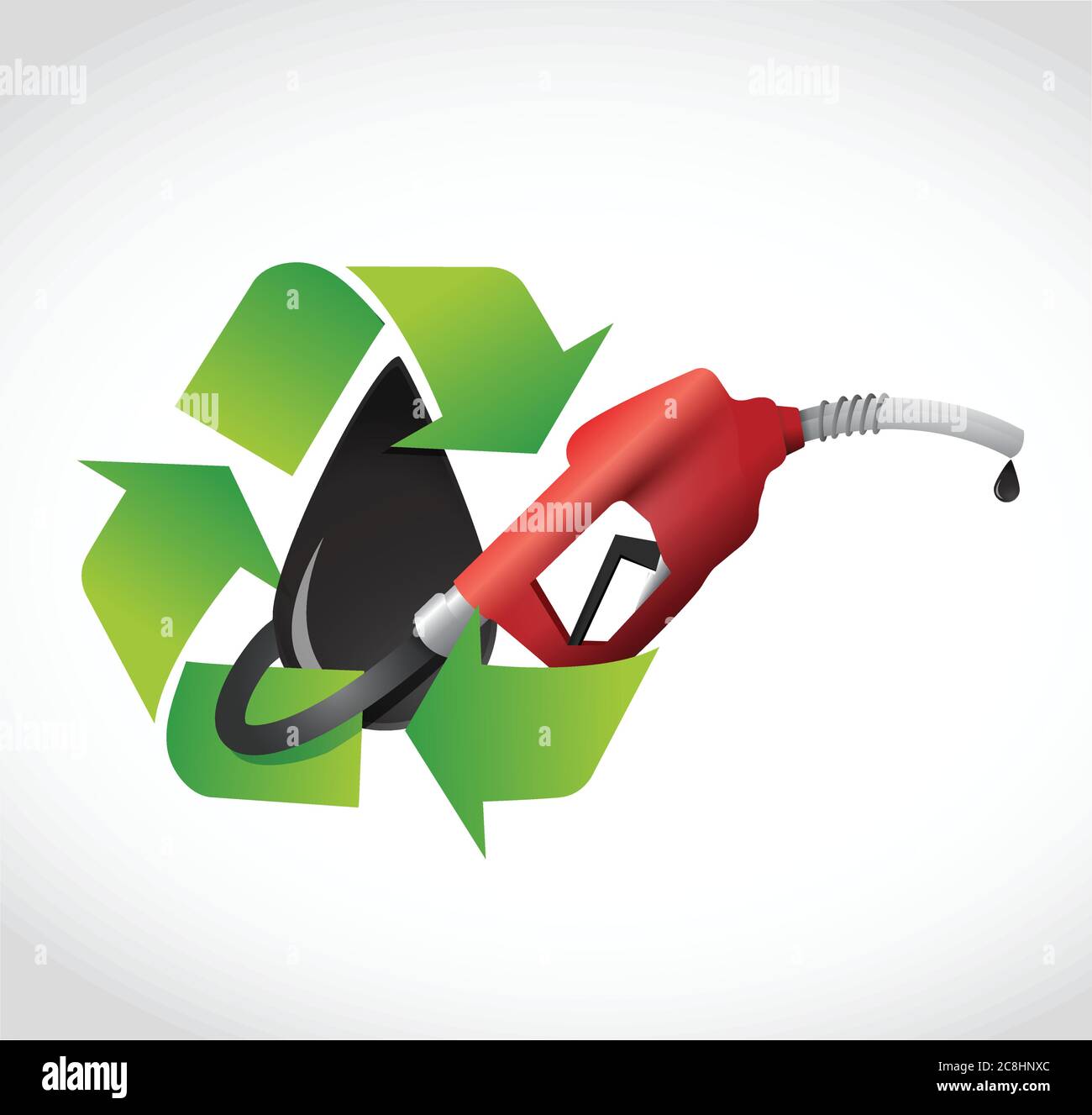 Recycle oil, gas pump concept illustration design over a white ...