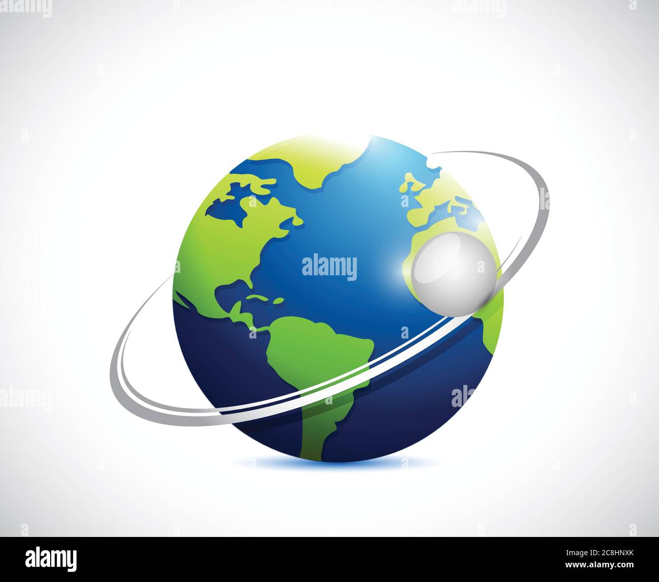 Globe and turning sphere illustration design over a white background ...