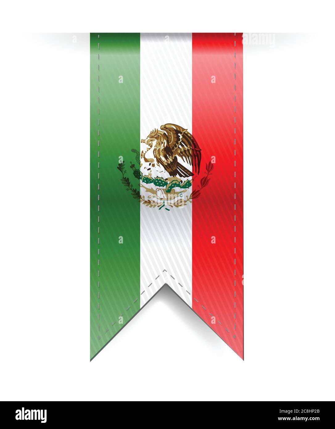 Mexico flag banner illustration design over a white background Stock ...