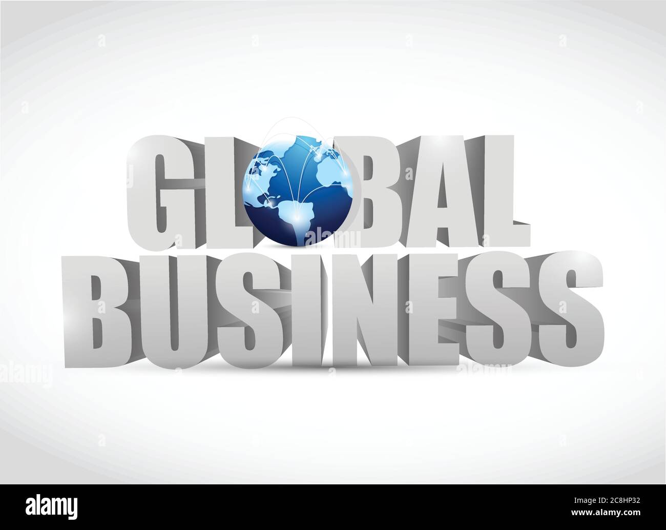 Global business 3d text illustration design over a white background ... Global business 3d text illustration design over a white background ...