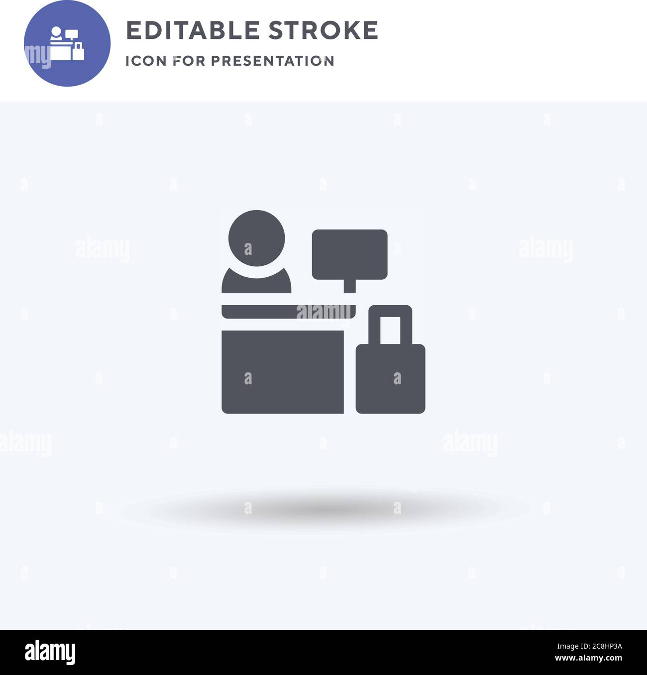 Receptionist icon vector, filled flat sign, solid pictogram isolated on ...