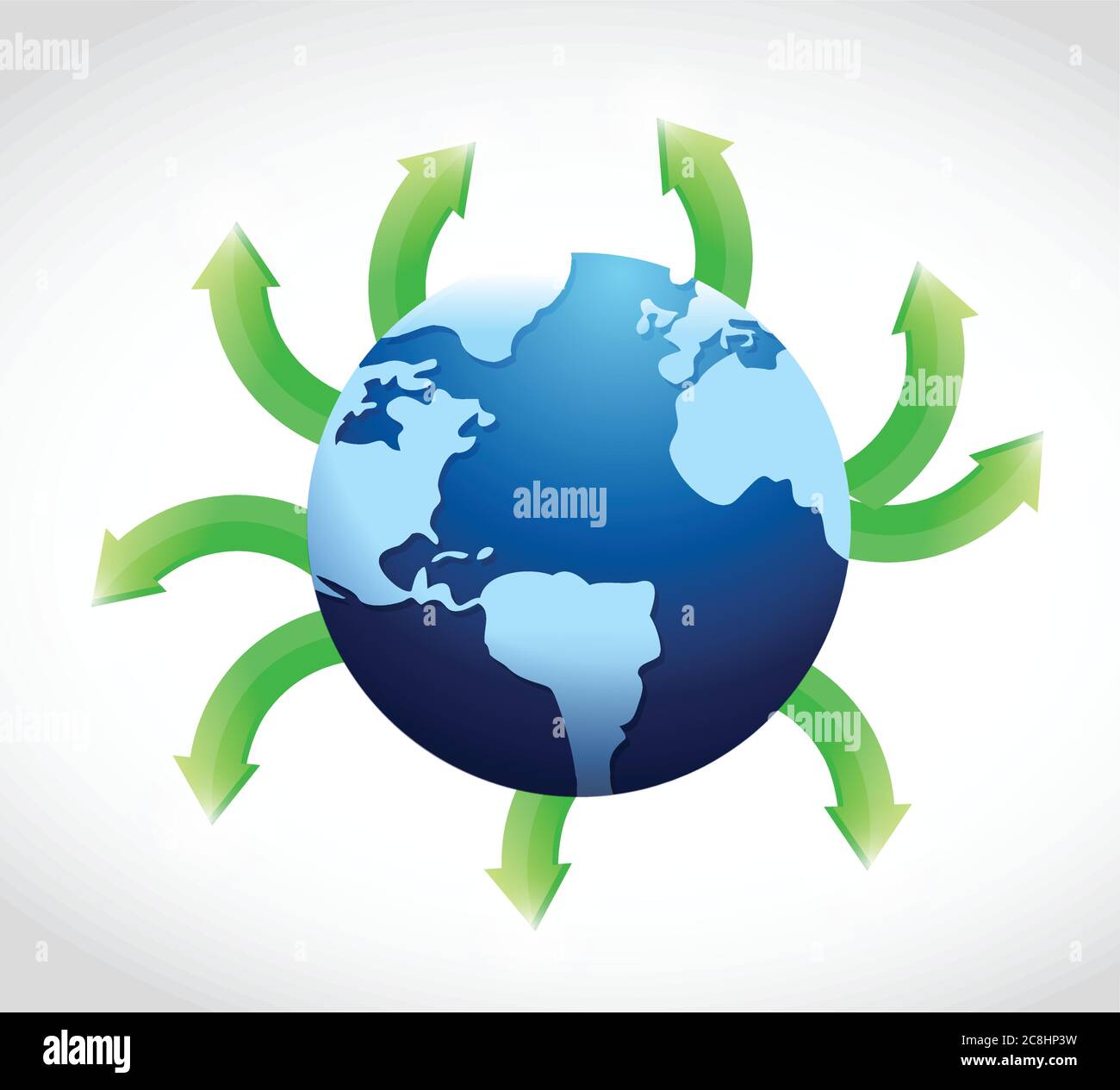 Globe and arrows around illustration design over white Stock Vector ...